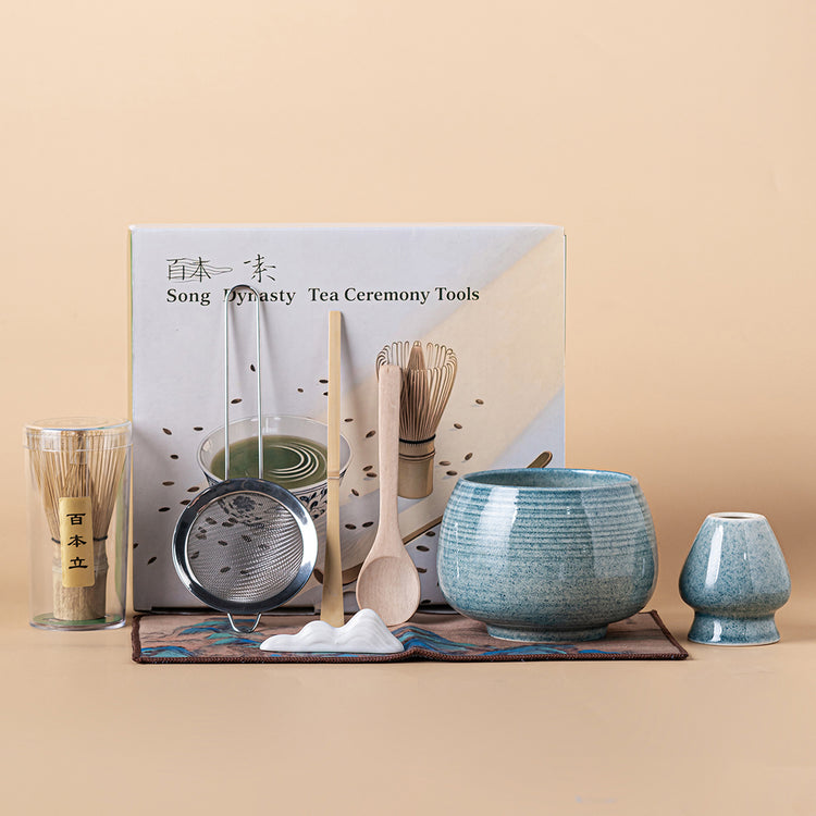 Japanese Kiln Changed Light Blue Matcha Tea Set – Umi Tea Sets