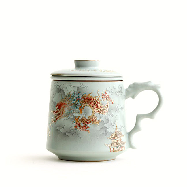 Chinese Ruyao Dragon Tea Cup With Infuser – Umi Tea Sets