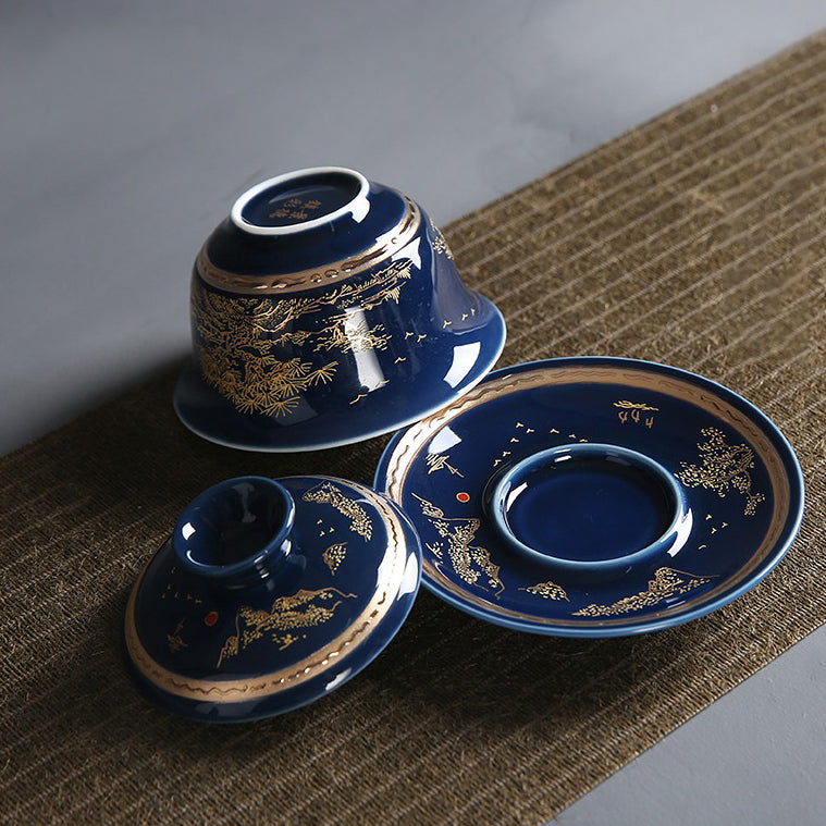 Chinese Blue Landscape Porcelain Tea Set – Umi Tea Sets