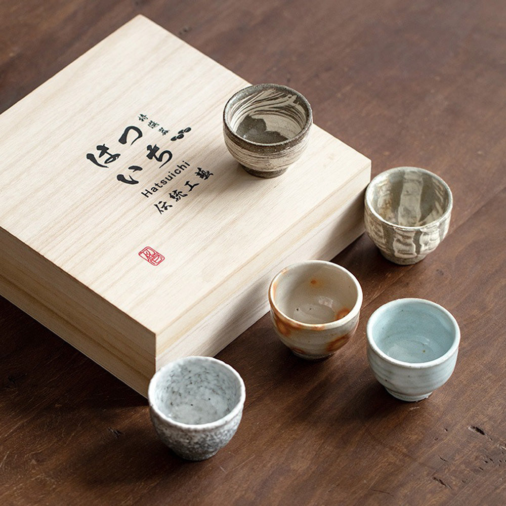 Japanese Wango-yaki Pottery Tea Cup Set of Five – Umi Tea Sets