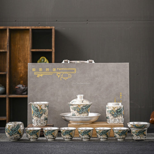 Chinese Azure Dragon Sterling Silver Tea Set – Umi Tea Sets