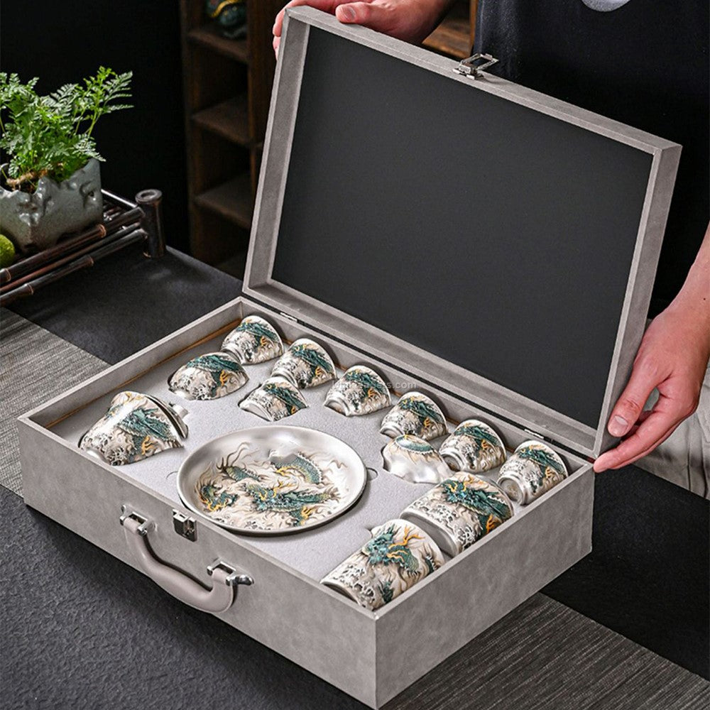 Chinese Azure Dragon Sterling Silver Tea Set – Umi Tea Sets