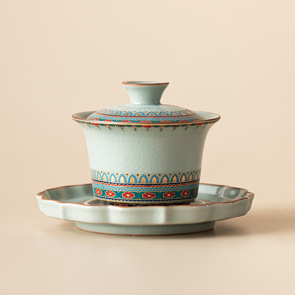 Sky Blue Dunhuang Ruyao Porcelain Gaiwan – Umi Tea Sets