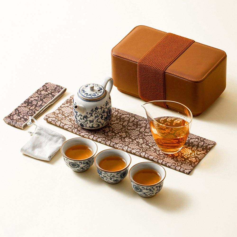 Blue And White Ruyao Porcelain Travel Tea Set – Umi Tea Sets