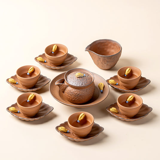 Japanese Coarse Pottery Chayote Tea Set – Umi Tea Sets