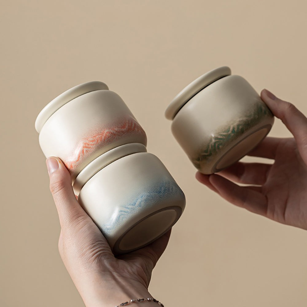 Gradient Mountain Three Tea Caddies Set – Umi Tea Sets