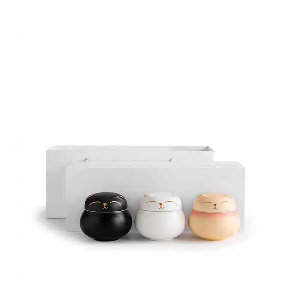 Lucky Cat Three Tea Caddies Set – Umi Tea Sets