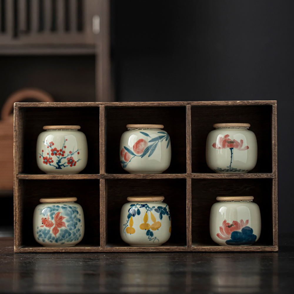 Hand-painted Ceramic Tea Caddy – Umi Tea Sets