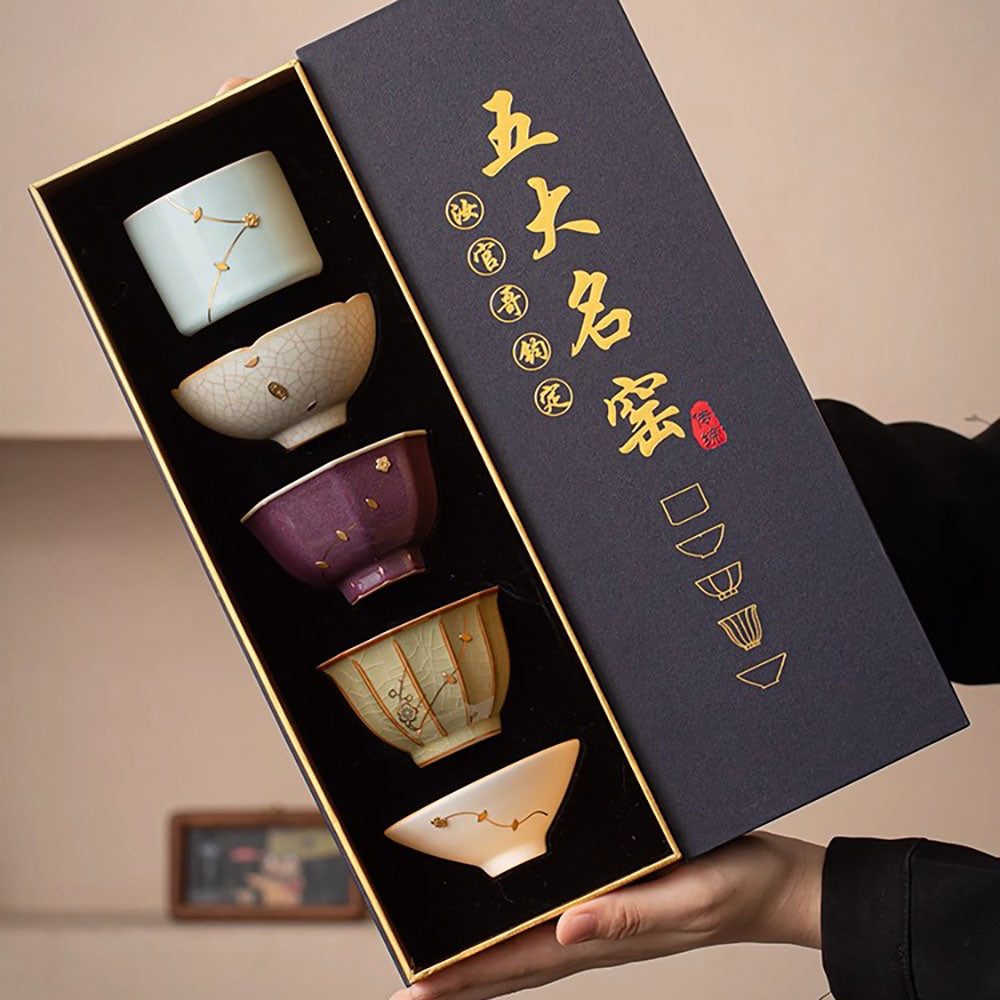 Ceramic Five Kiln Firing Gongfu Tea Cup Set – Umi Tea Sets