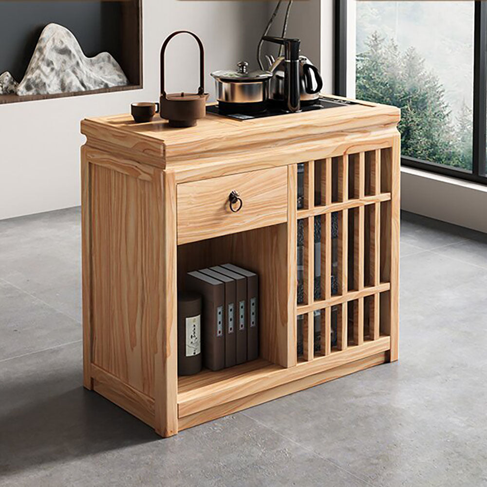 Pine Wood Integrated Movable Tea Table – Umi Tea Sets