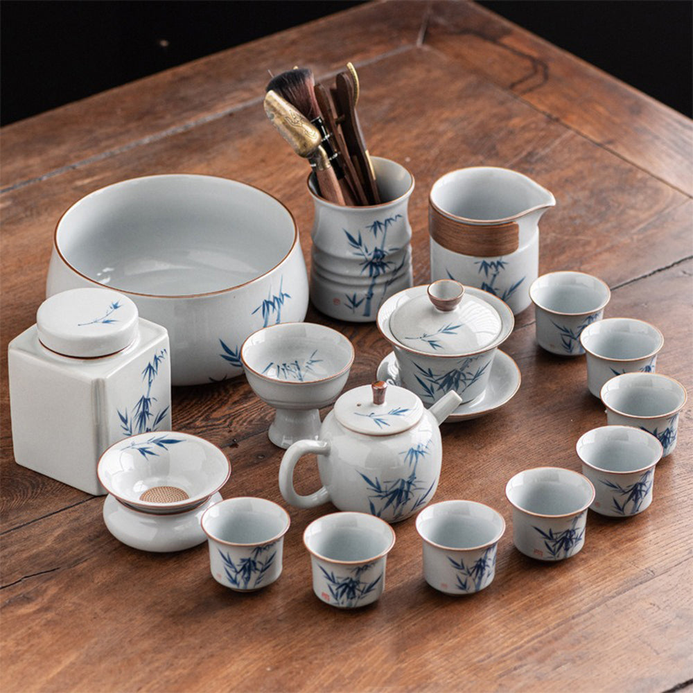Chinese Hand Drawing Orchid Tea Set – Umi Tea Sets