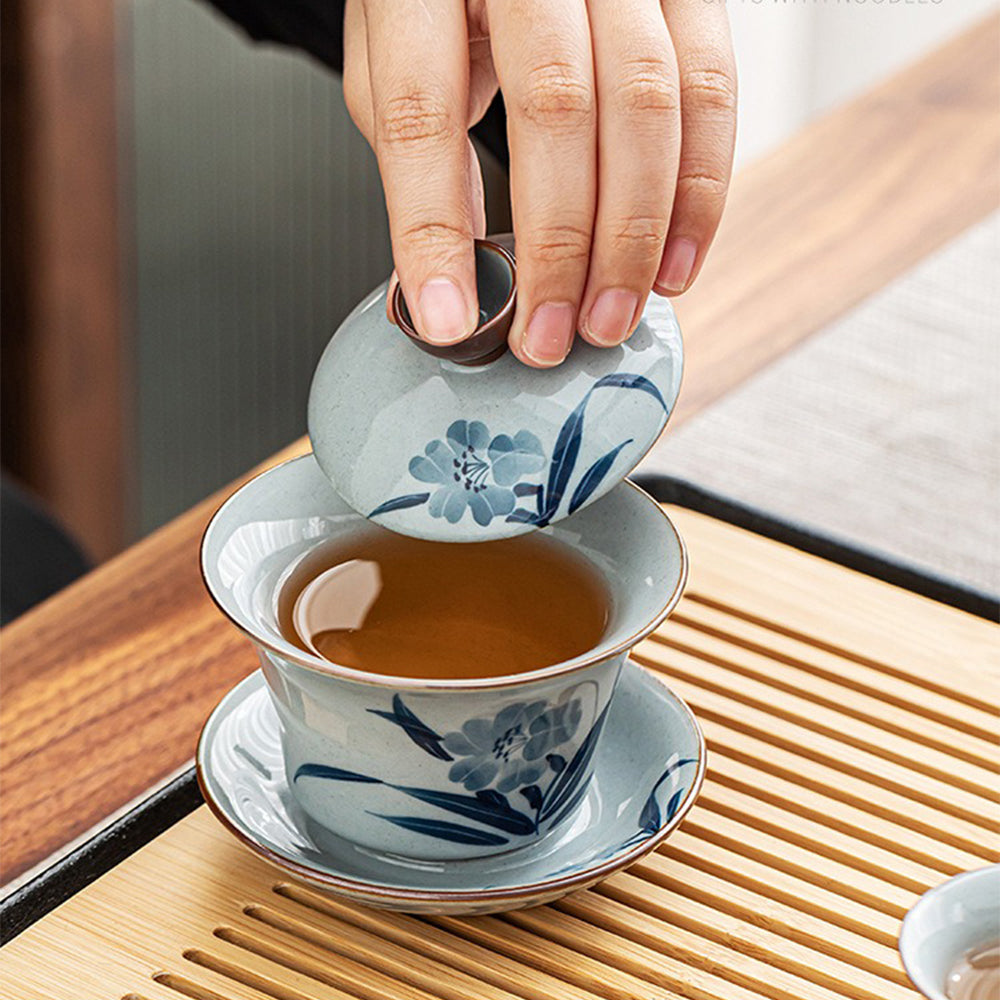 Chinese Hand Drawing Orchid Tea Set – Umi Tea Sets