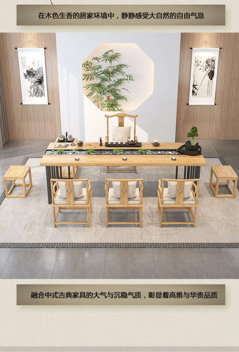 Chinese Flowing Water Landscape Tea Table Set With Fish Pond – Umi Tea Sets