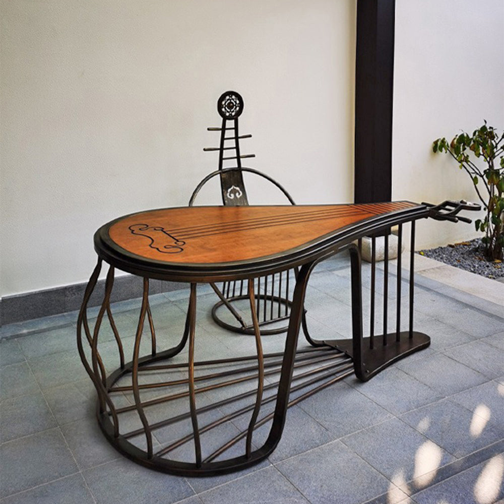 Chinese Cherry Wood Pipa Tea Table Set With Iron Legs – Umi Tea Sets