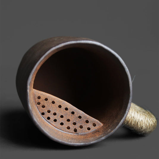 Japanese Coarse Pottery Zen Cup With Lid – Umi Tea Sets