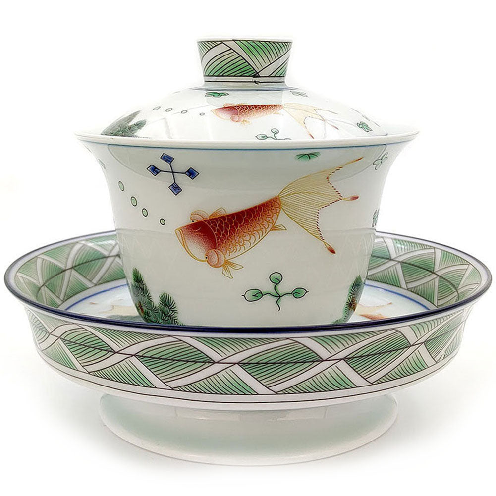 Enamel Polychrome Porcelain Goldfish Gaiwan – Umi Tea Sets