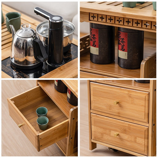 Movable Chinese Gongfu Bamboo Tea Table – Umi Tea Sets
