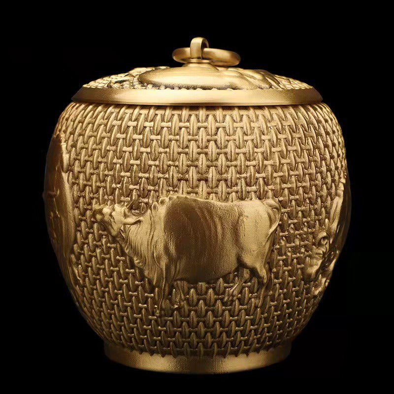 Five Cattles Brass Tea Caddy – Umi Tea Sets