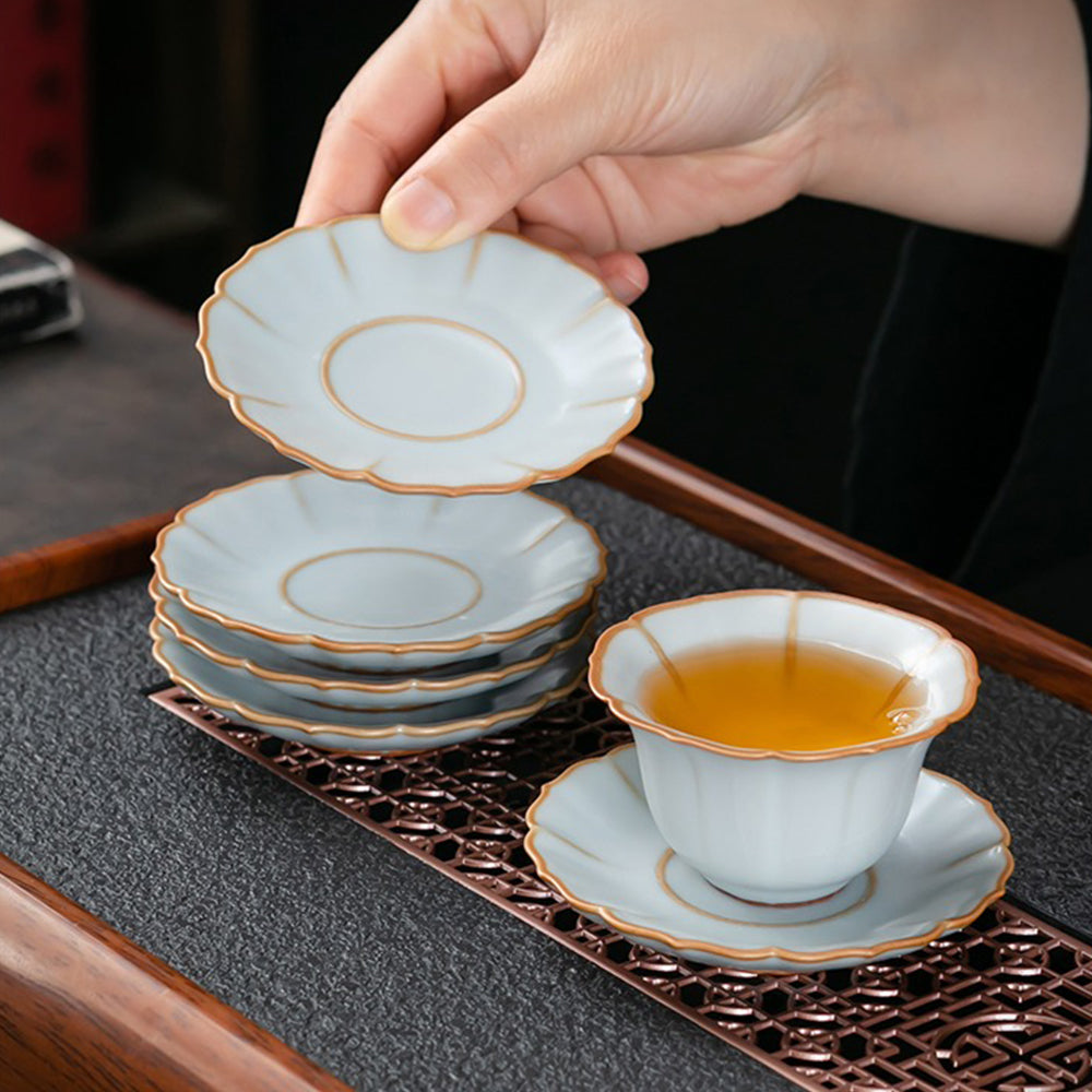 Chinese Ruyao Flower Tea Set With Sauser – Umi Tea Sets