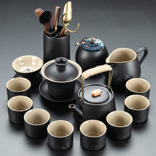 Japanese Black Pottery Mountains Tea Set – Umi Tea Sets