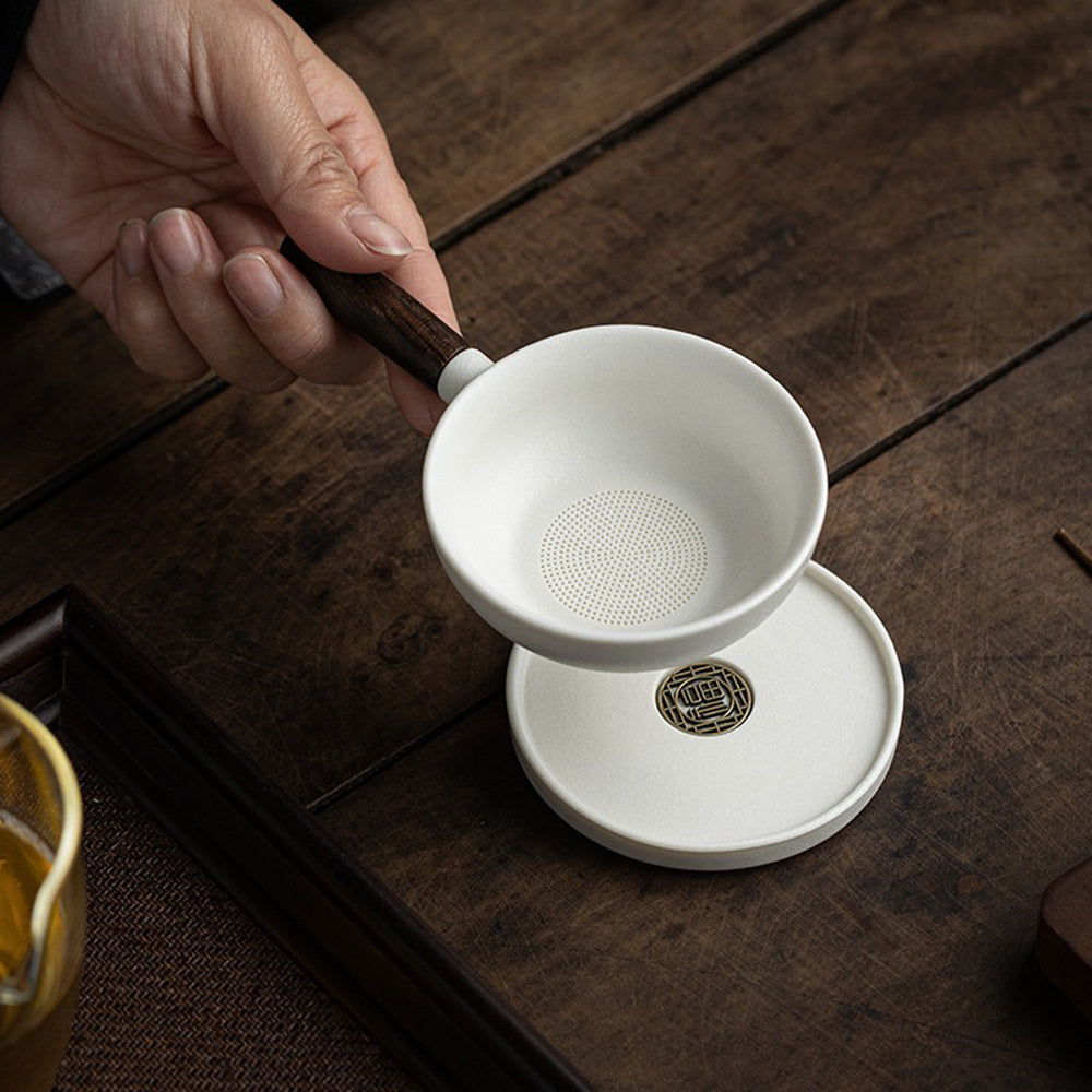 Ceramic Pan Tea Strainer With Coaster – Umi Tea Sets