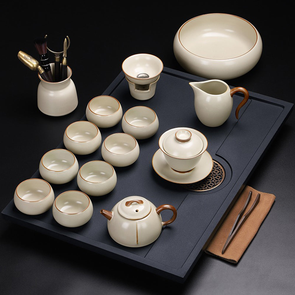 Yellow Ruyao Tea Set With Black Stone Tea Tray – Umi Tea Sets