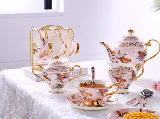 Pink Birds Bone China Tea Set – Umi Tea Sets