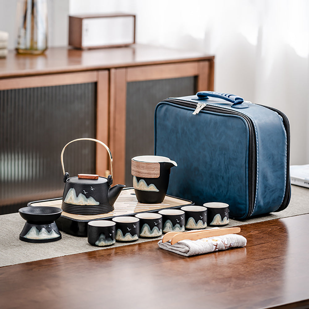 Black Pottery Green Hill Travel Tea Set – Umi Tea Sets