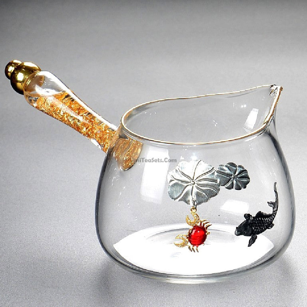 Glass Fair Cup With Golden Handle – Umi Tea Sets