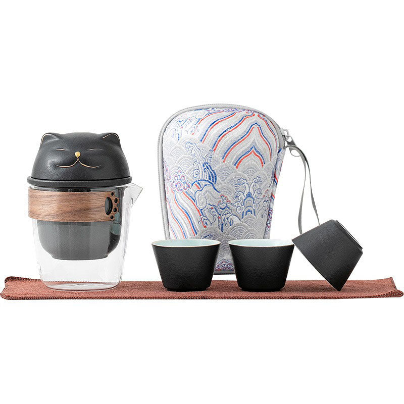 Maneki Neko Fortune Cat Travel Tea Set – Umi Tea Sets