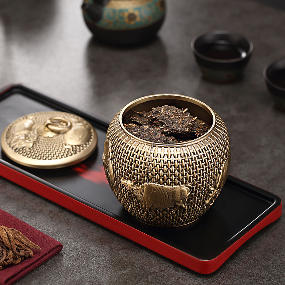 Five Cattles Brass Tea Caddy – Umi Tea Sets