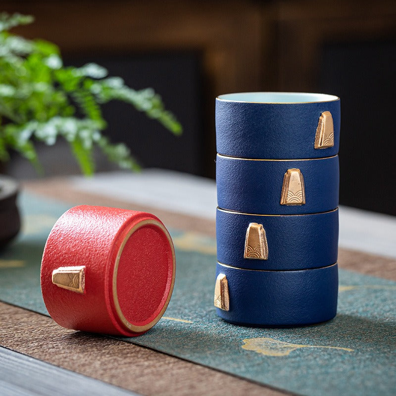 Chinese Blue Tea Set With Golden Handle – Umi Tea Sets