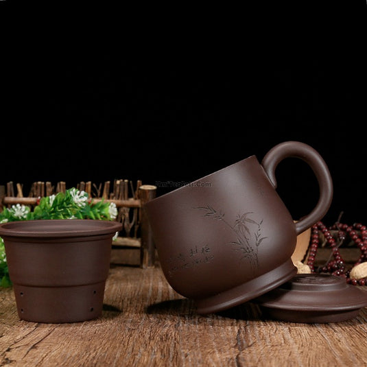 Purple Clay Round Tea Cup With Infuser – Umi Tea Sets