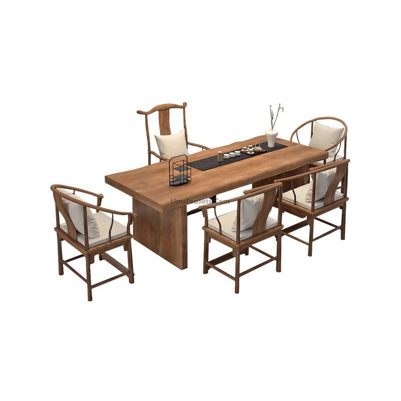 Solid Wood Chinese Modern Tea Table With Chairs – Umi Tea Sets
