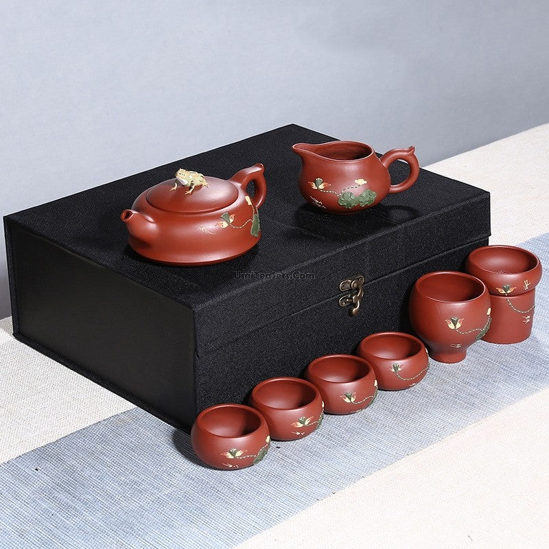 Handmade Yixing Red Clay Lotus Tea Set – Umi Tea Sets