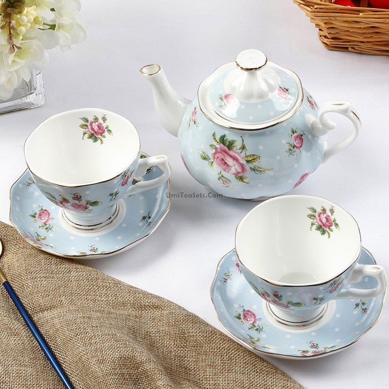 Light Green Dotted Bone China Tea Set – Umi Tea Sets
