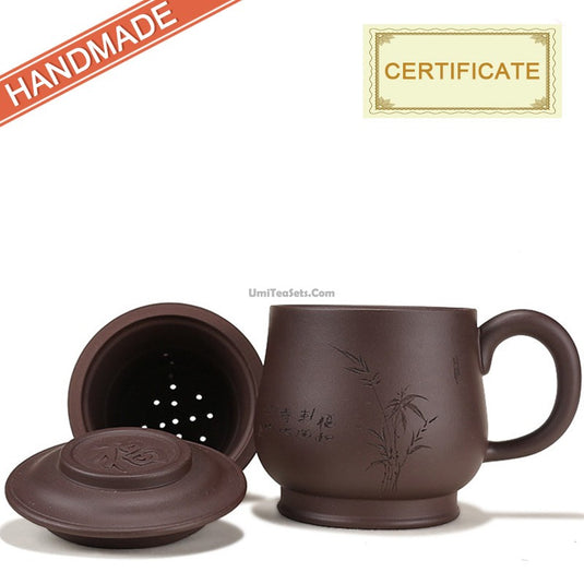 Purple Clay Round Tea Cup With Infuser – Umi Tea Sets
