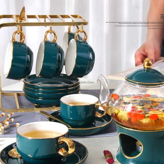 Vintage Flower Tea Set With Warmer – Umi Tea Sets