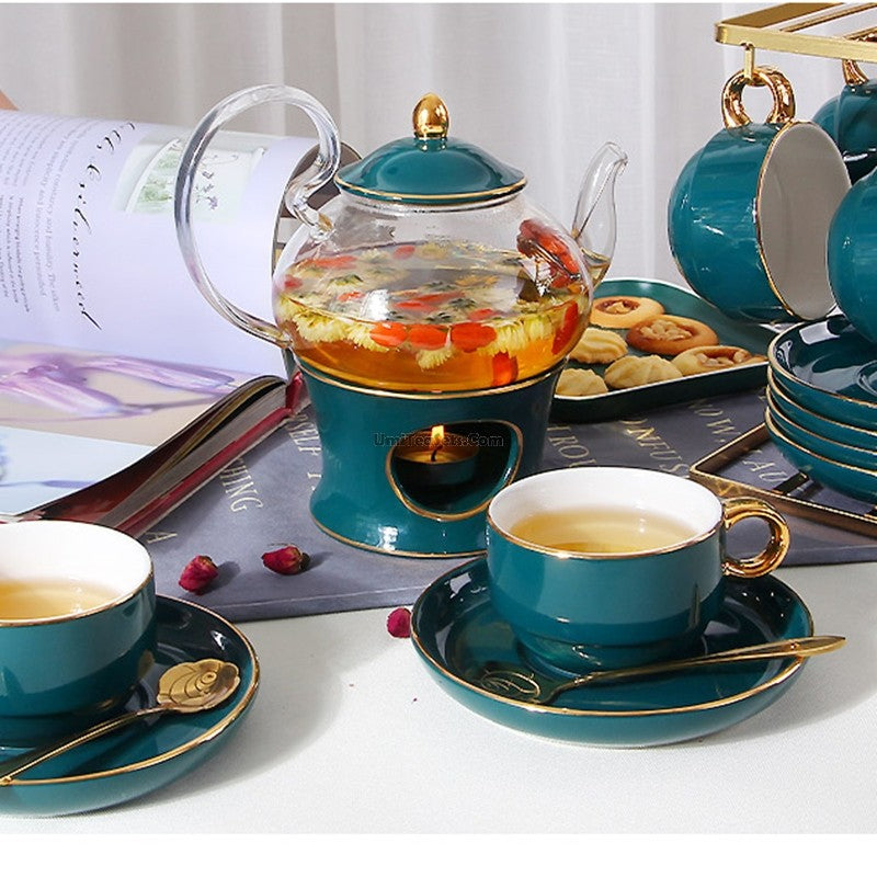 Vintage Flower Tea Set With Warmer – Umi Tea Sets