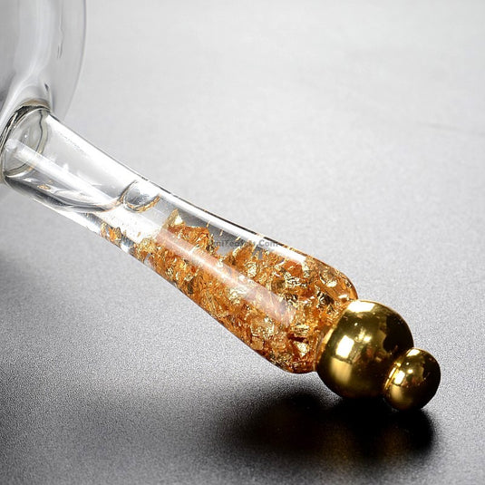 Glass Fair Cup With Golden Handle – Umi Tea Sets