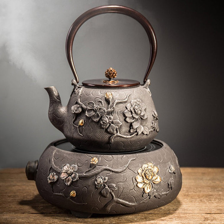 Magnolia Cast Iron Teapot With Induction Cooker – Umi Tea Sets