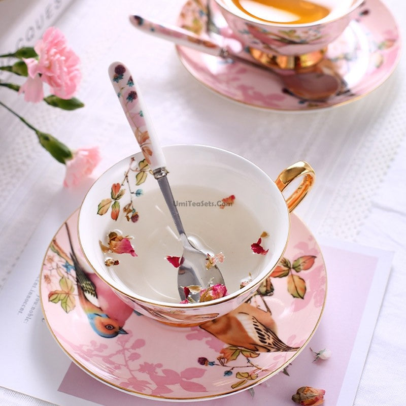 Pink Birds Bone China Tea Set – Umi Tea Sets